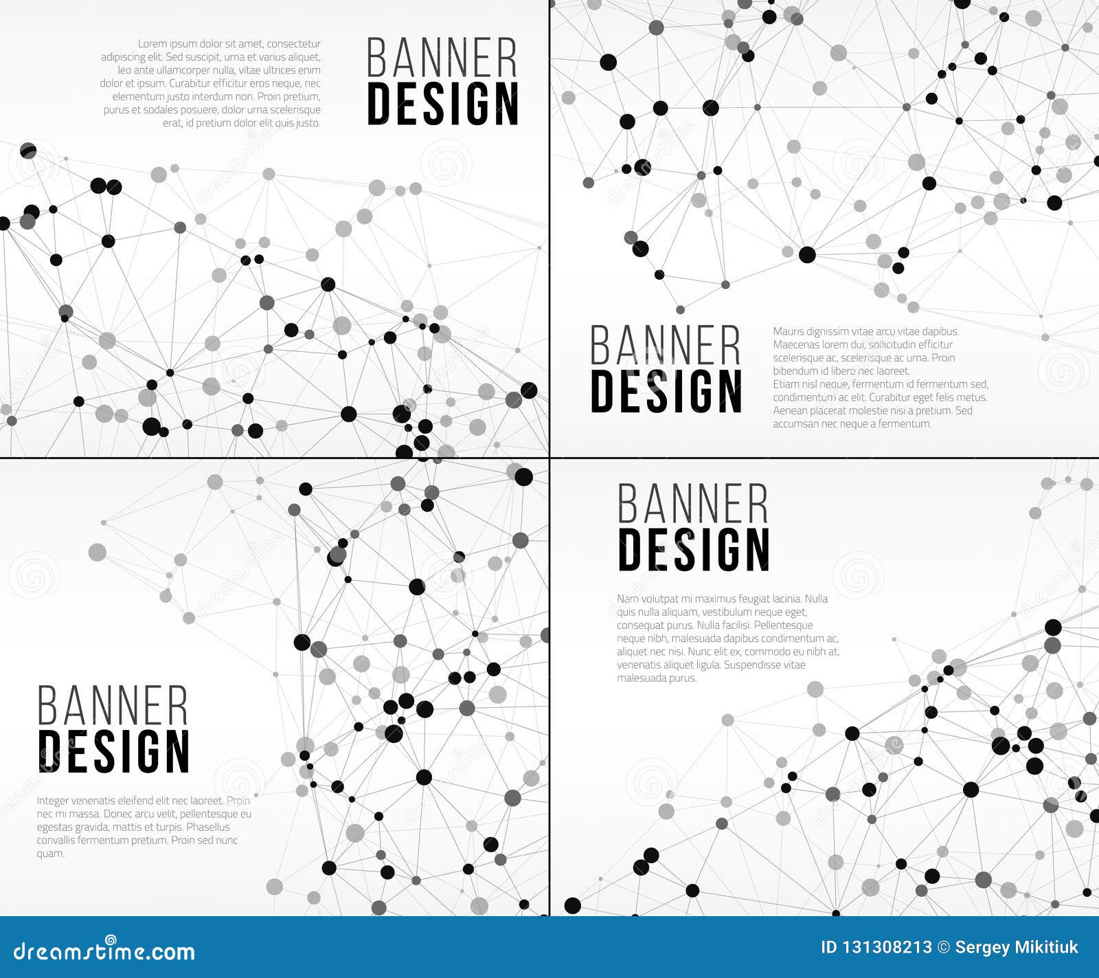 Web Banners with Dots Connected by Lines. Social Network Concept Stock ...