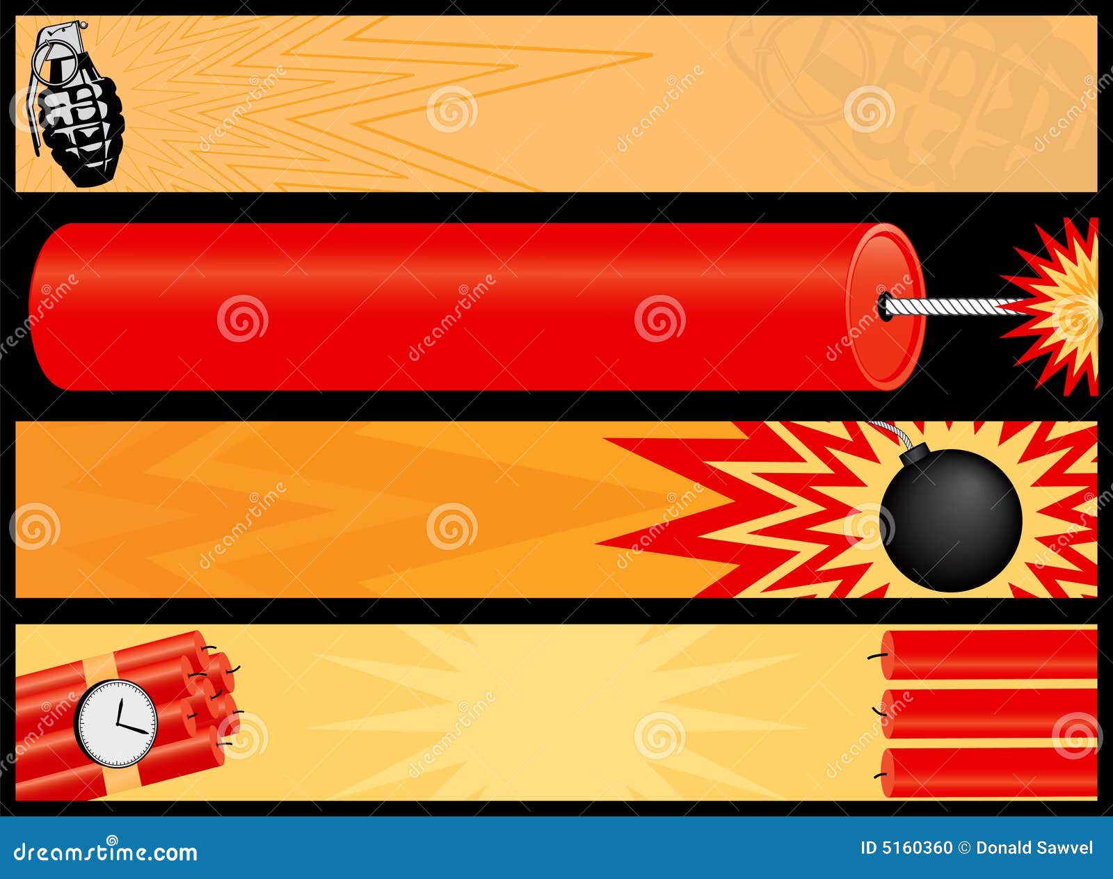 Web banners that go boom! stock vector. Illustration of banner - 5160360