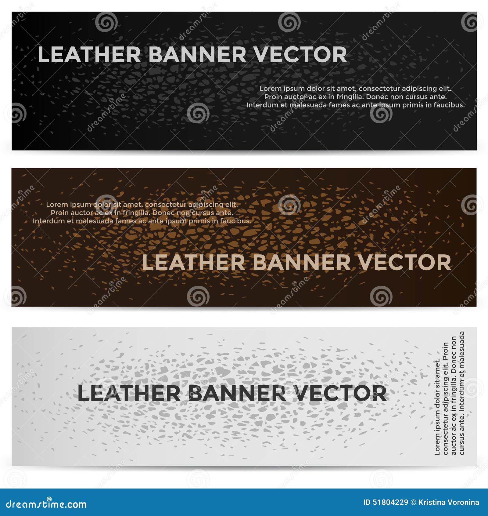 Web Banners with Leather Texture Different Colored Stock Vector ...
