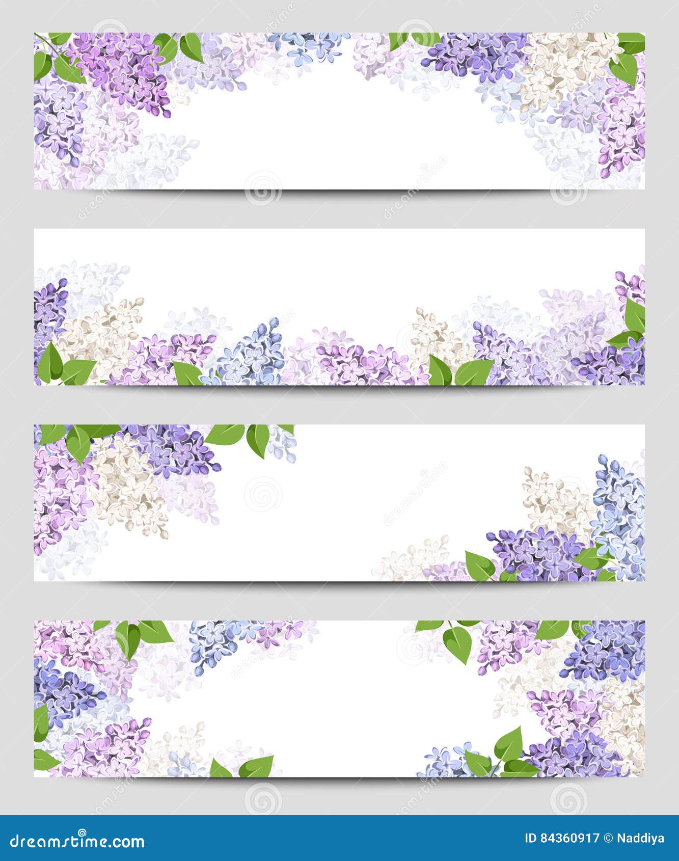 Web Banners with Lilac Flowers. Vector Eps-10. Stock Vector ...