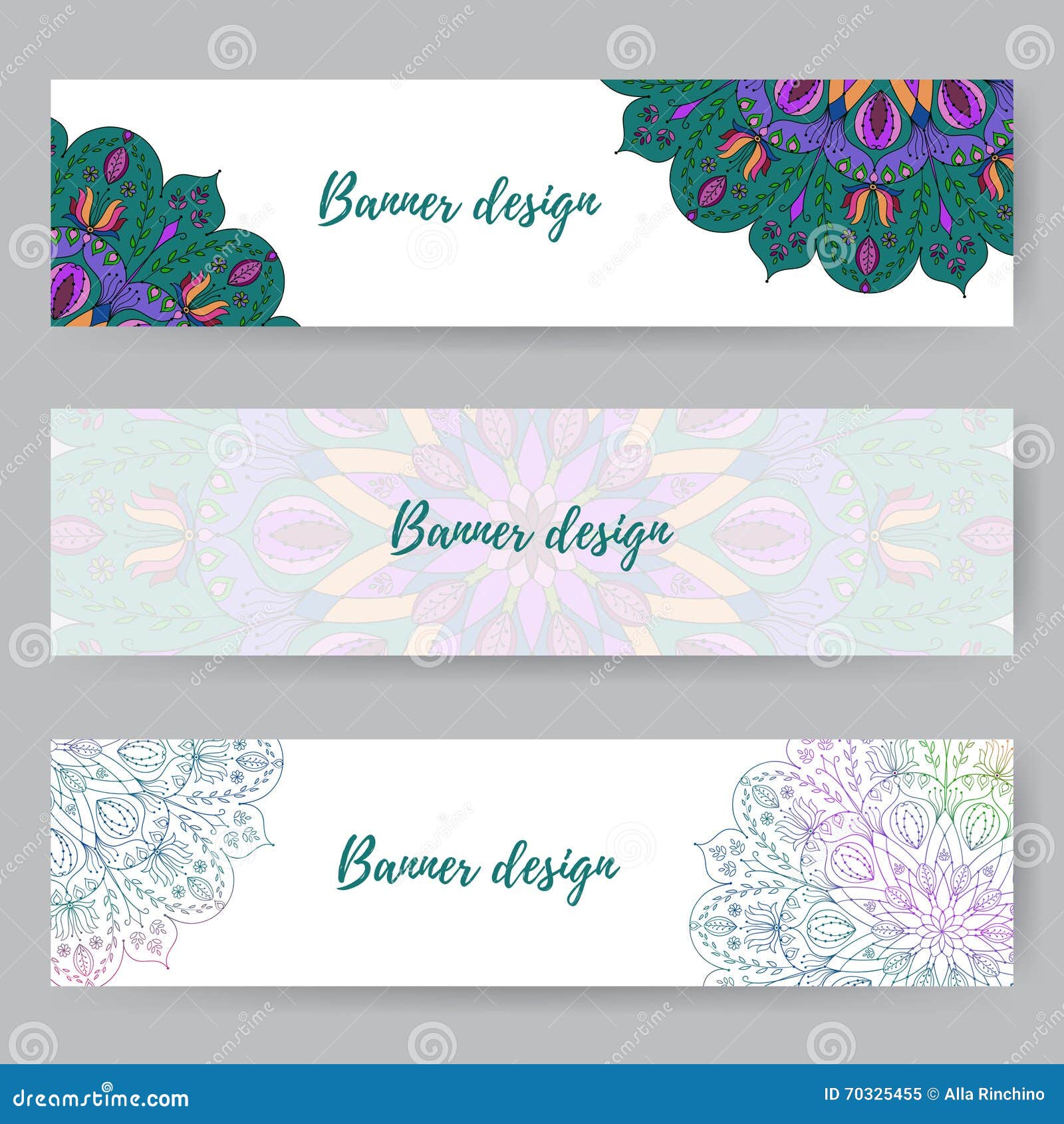 Web Banners with Mandala4 stock vector. Illustration of flower - 70325455