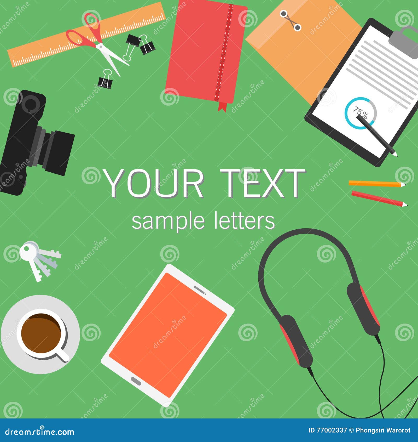 Web Banners and Promotional Materials in Flat Design, Mock Up Te Stock ...