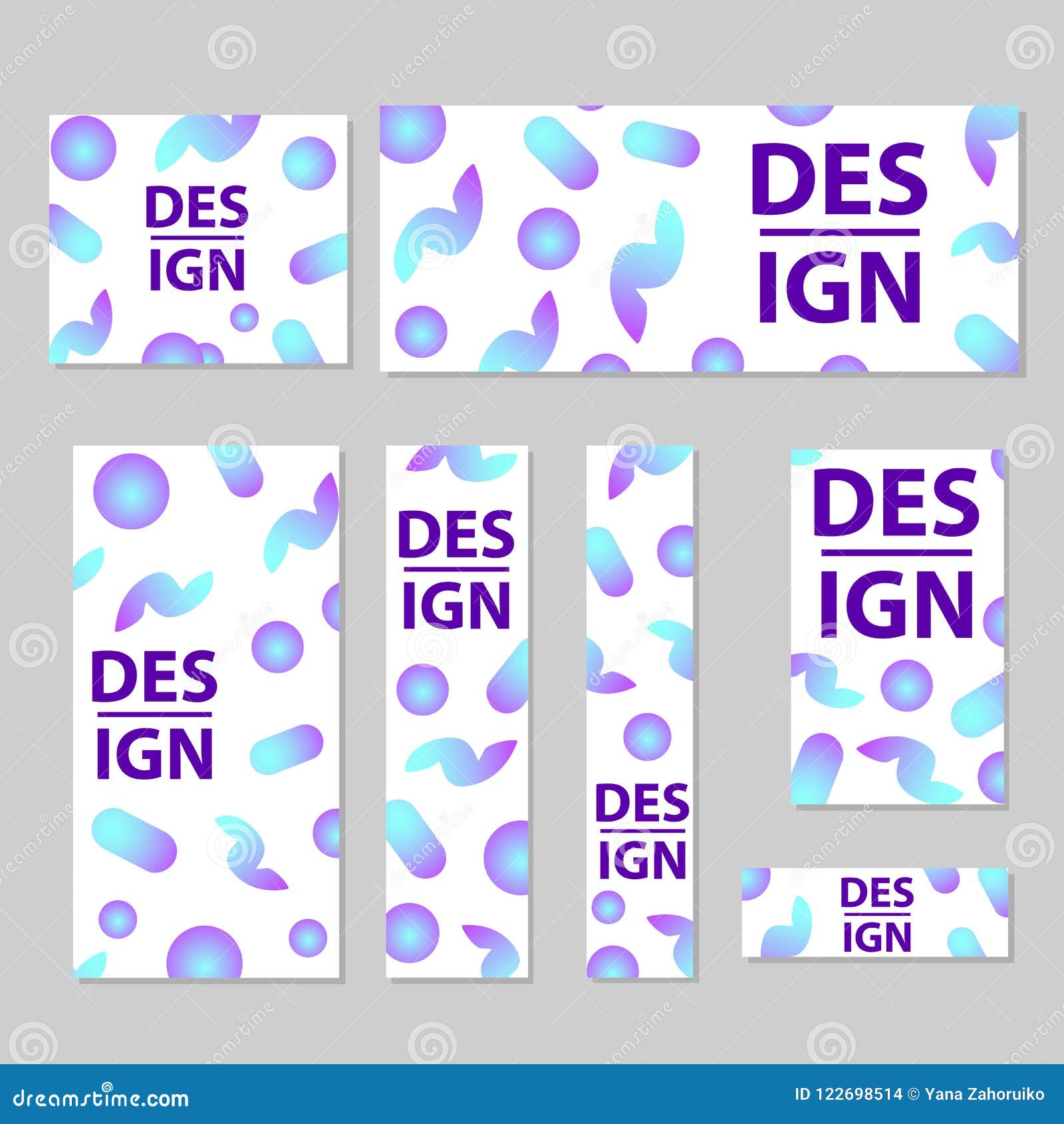 Web Banners Set with Creative Geometric Figures. Stock Vector ...