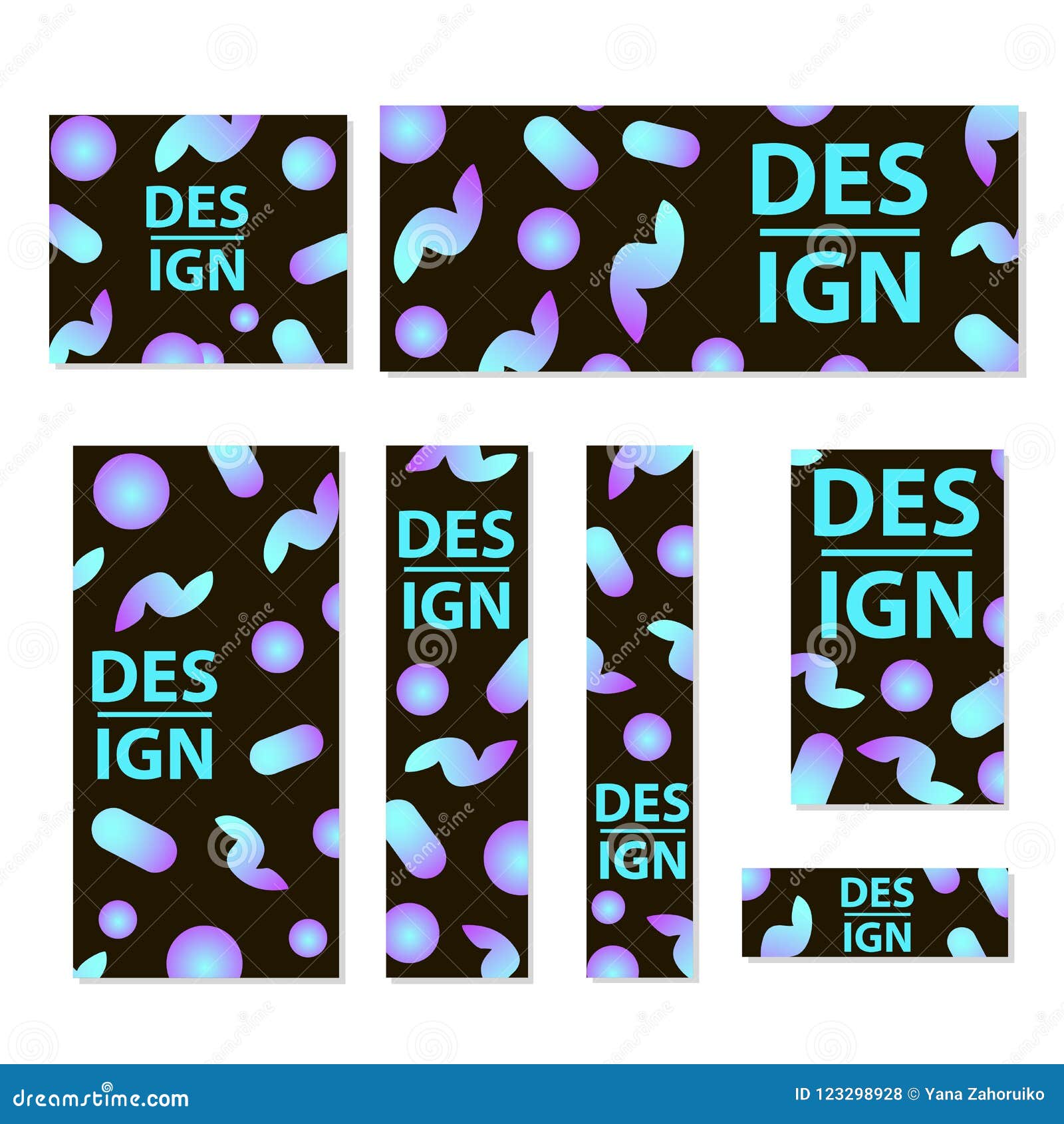 Web Banners Set with Creative Geometric Figures. Stock Vector ...