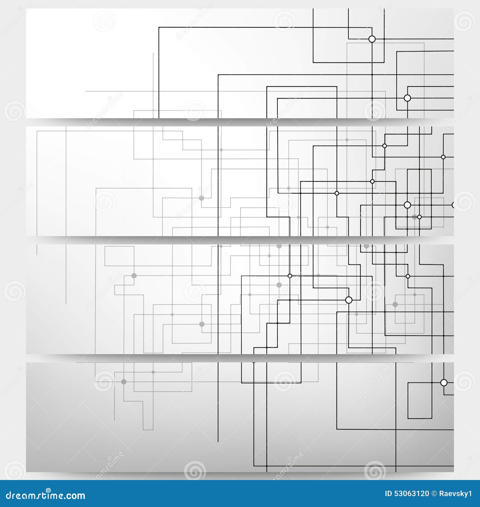 Web Banners Set, Technical Construction with Stock Vector ...