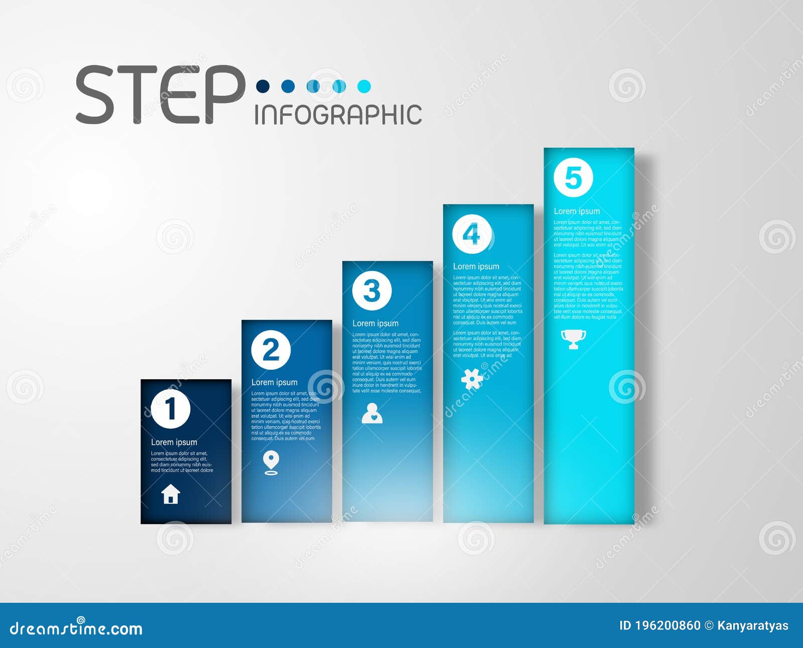 Bar Chart Shape Elements with Steps,road Map,options,graph,milestone ...