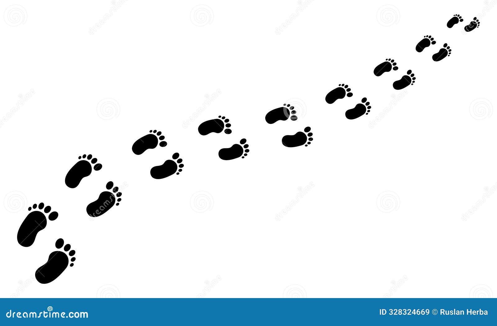 Step Footprints Paths Icon. Human Prints Foot Barefoot Symbol. Sign ...