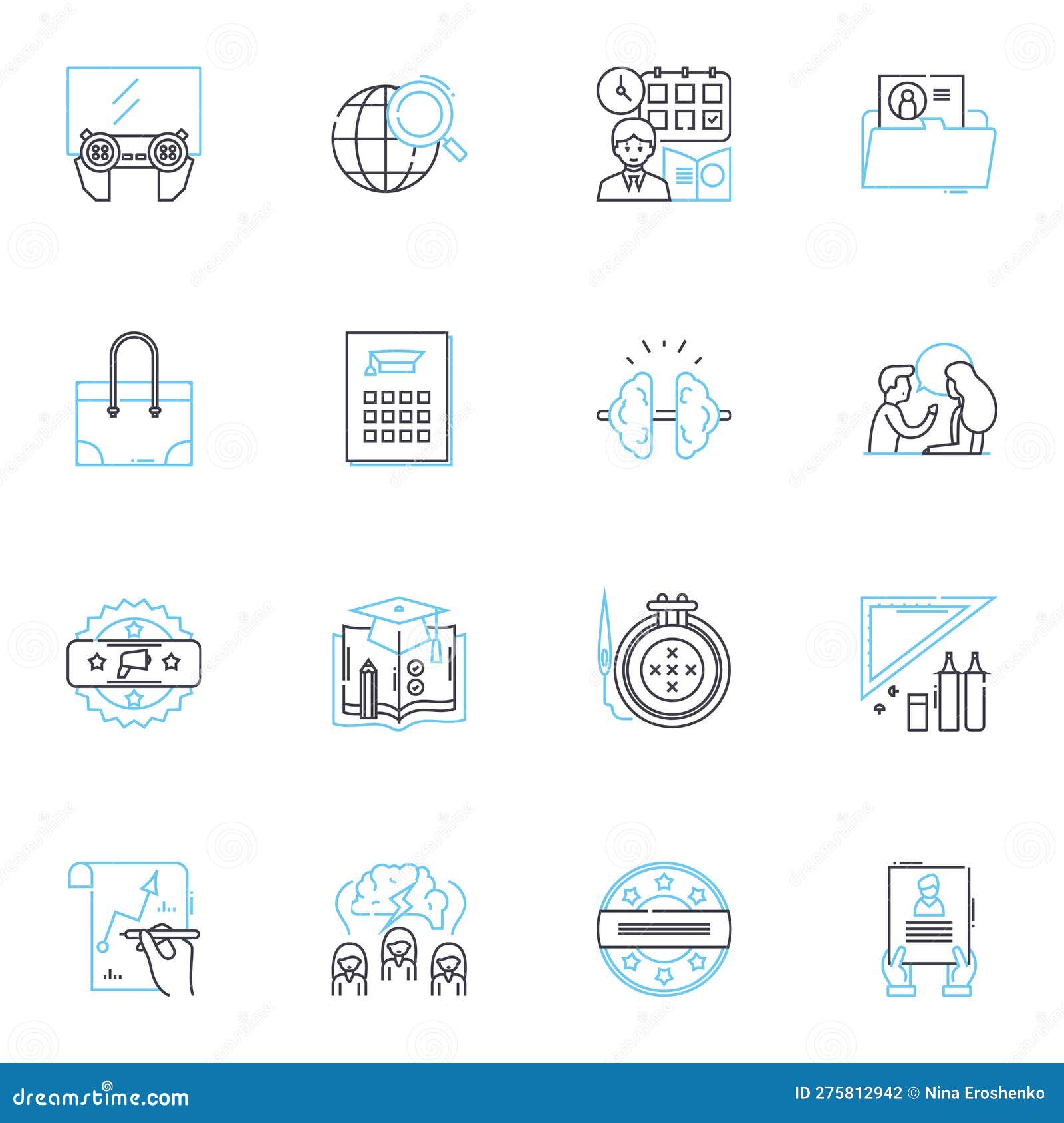 Web-based Education Linear Icons Set. Online, E-learning, Distance ...
