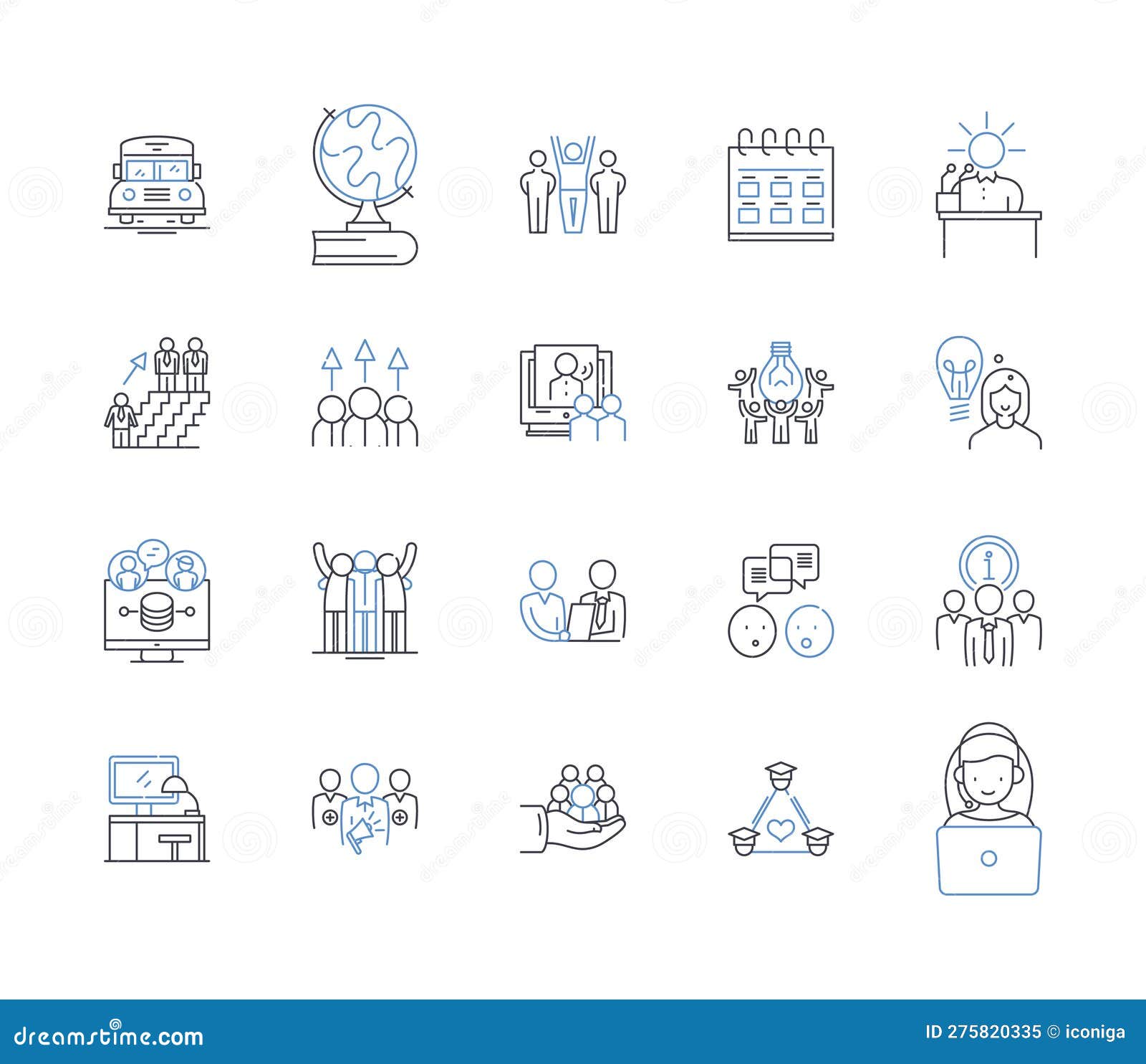 Web-based Rendezvous Line Icons Collection. Online, Meetup, Virtual ...