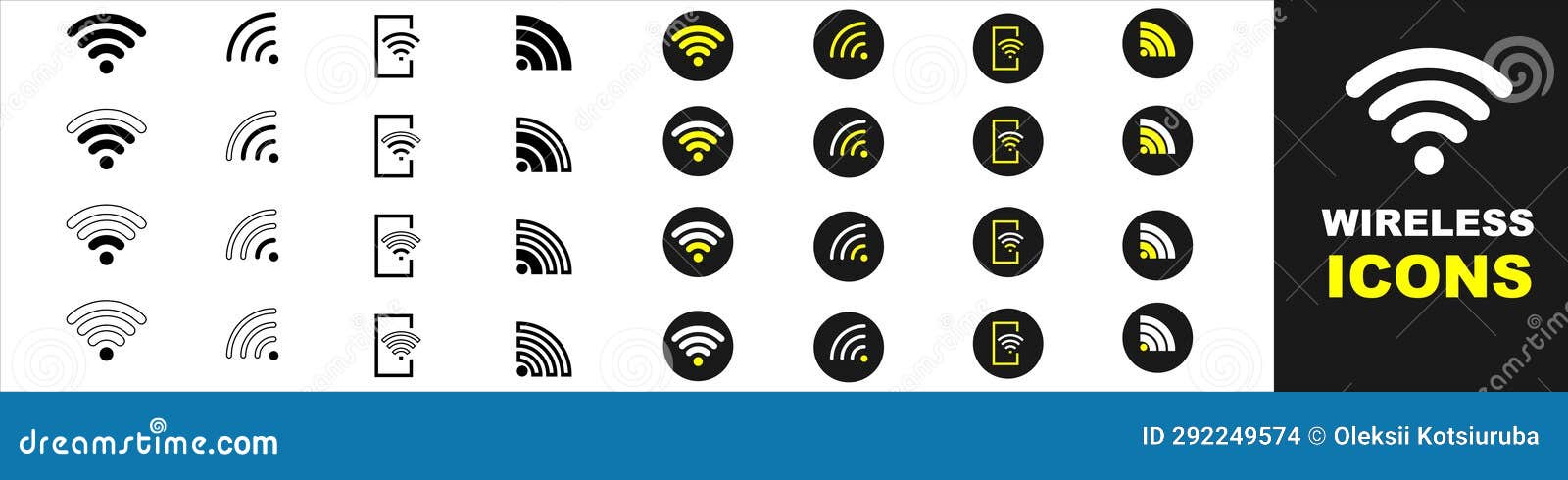Big Set Wireless and Wifi Icons. Best Collection Stock Illustration ...