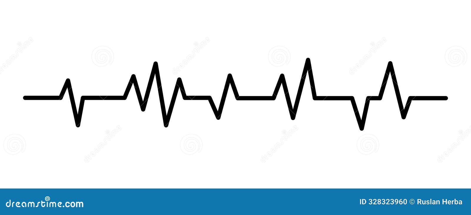 Black Heartbeat Diagram On Red Graph Paper. Electrocardiogram Chart ...