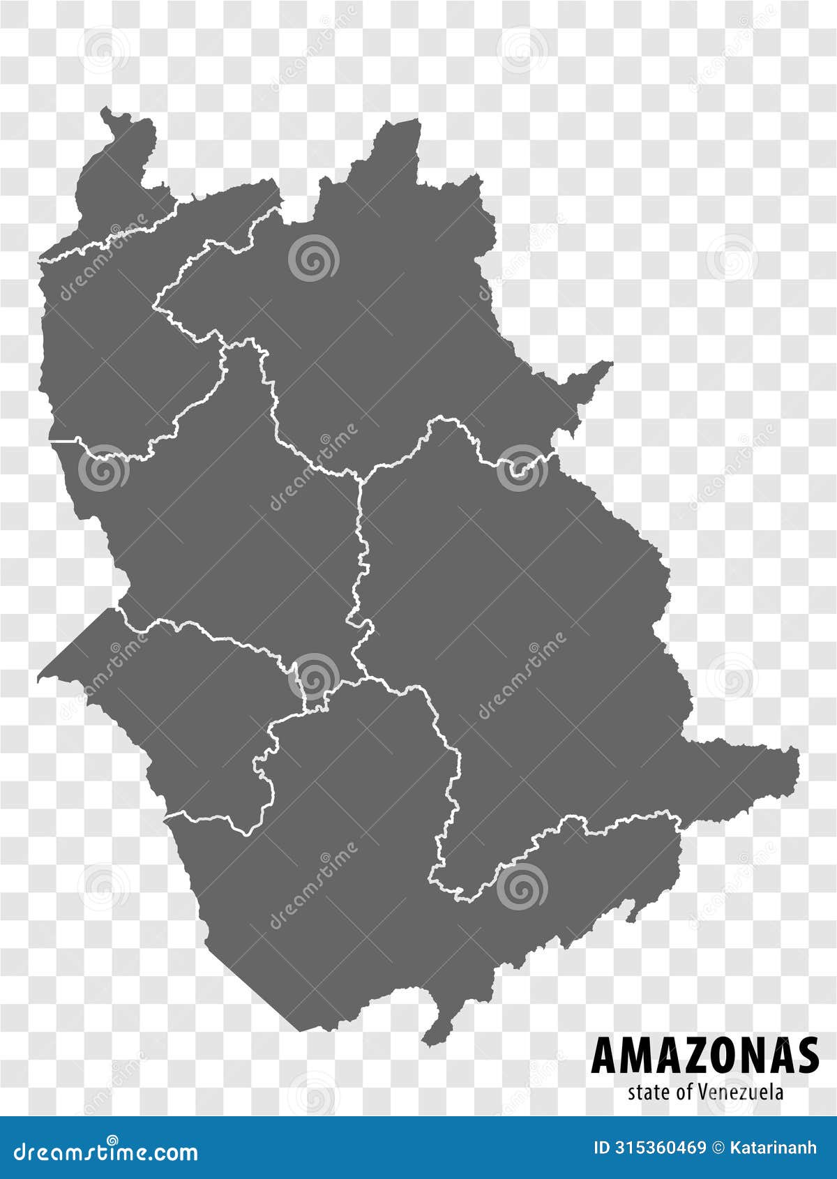 Blank Map Amazonas State of Venezuela. High Quality Map Amazonas State ...