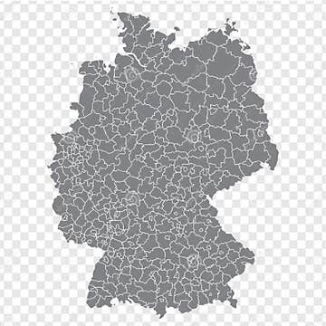 Blank Map Germany. Districts of Germany Map Stock Vector - Illustration ...