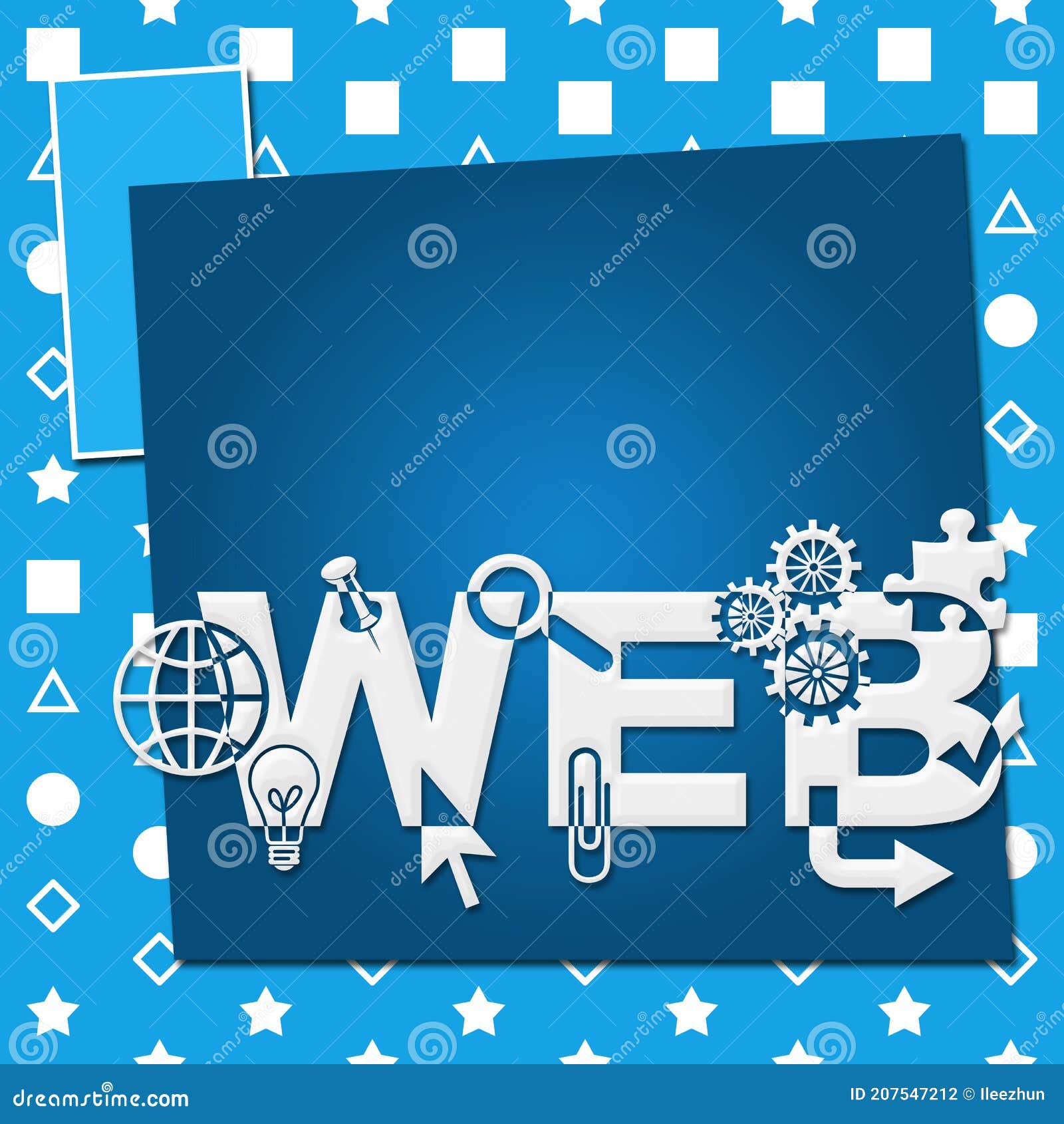 Web Blue Basic Symbol Squares Stock Illustration - Illustration of ...