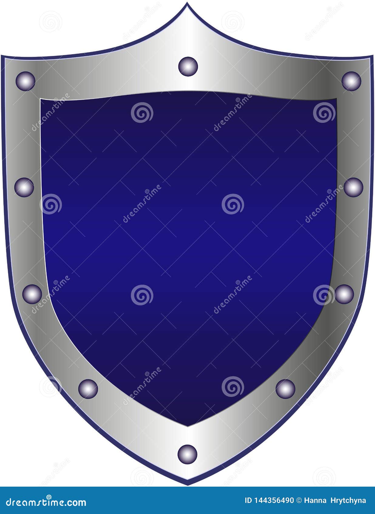 Blue Blank Shield with Metal Border. Mockup for Your Text or Image ...