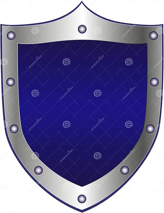 Blue Blank Shield with Metal Border. Mockup for Your Text or Image ...