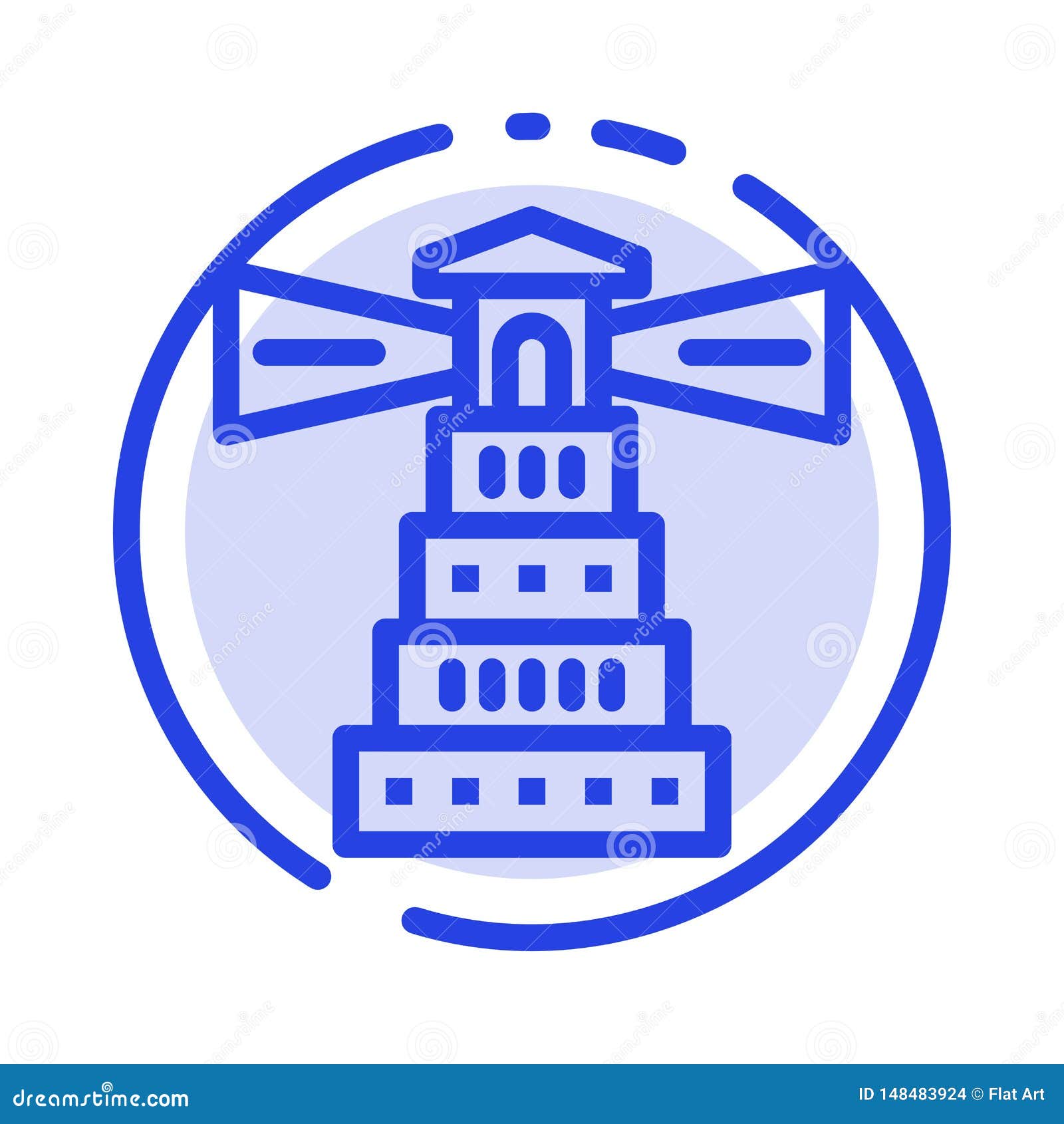 Web Blue Dotted Line Line Icon Stock Vector - Illustration of : 148483924