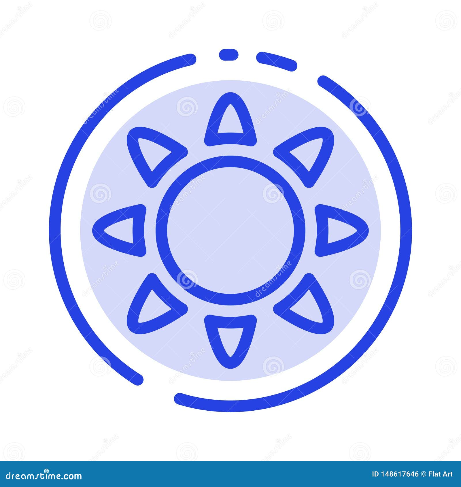 Web Blue Dotted Line Line Icon Stock Vector - Illustration of : 148617646