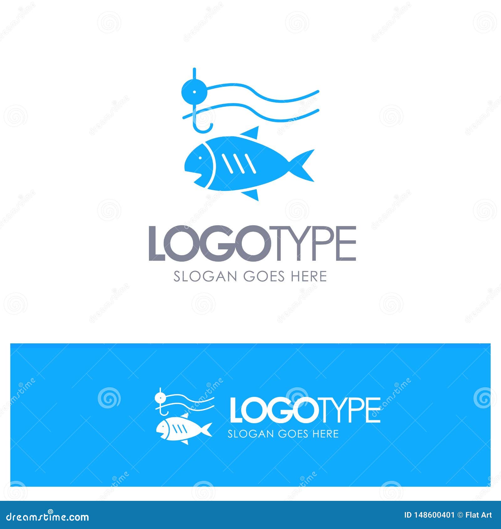 Web Blue Solid Logo with Place for Tagline Stock Vector - Illustration ...
