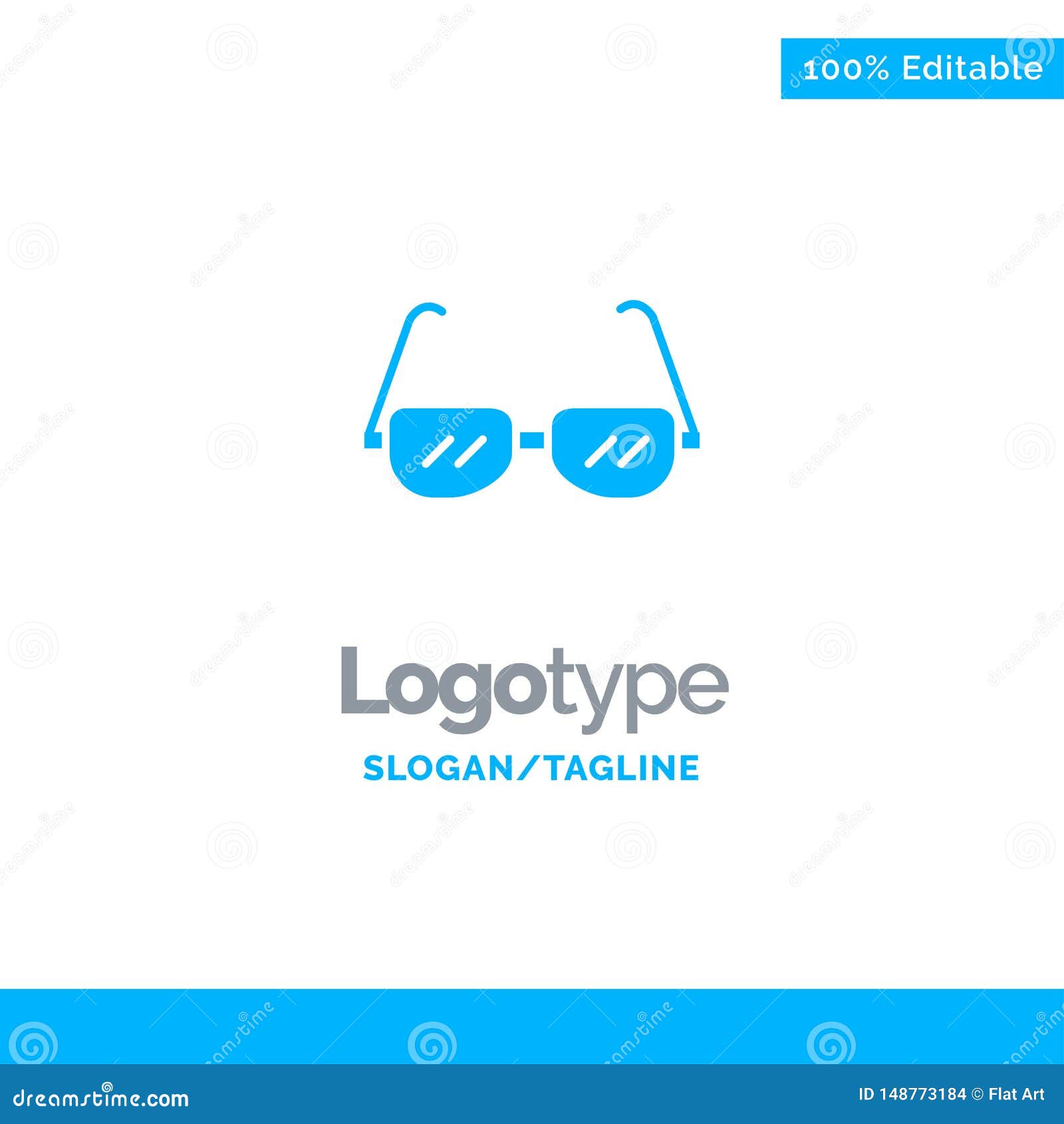 Web Blue Solid Logo Template. Place for Tagline Stock Vector ...