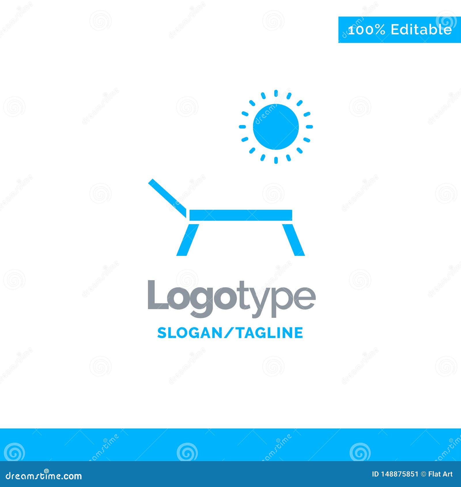 Web Blue Solid Logo Template. Place for Tagline Stock Vector - Illustration of : 148875851
