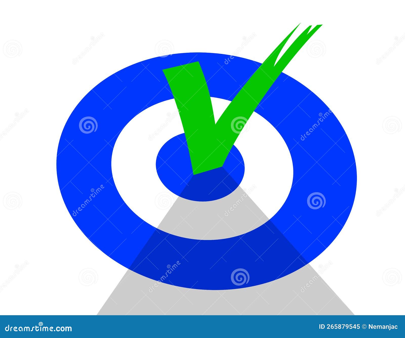 Blue Target and Check Symbol Stock Illustration - Illustration of ...