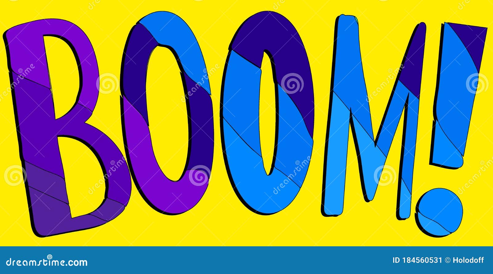 Boom - Funny Cartoon Multicolored Inscription. Stock Vector ...