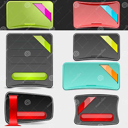 Web Boxes Set stock vector. Illustration of color, website - 12918975