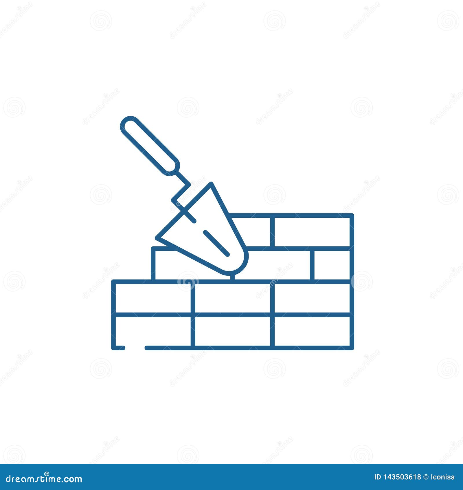 Brickwork Line Icon Concept. Brickwork Flat Vector Symbol, Sign ...