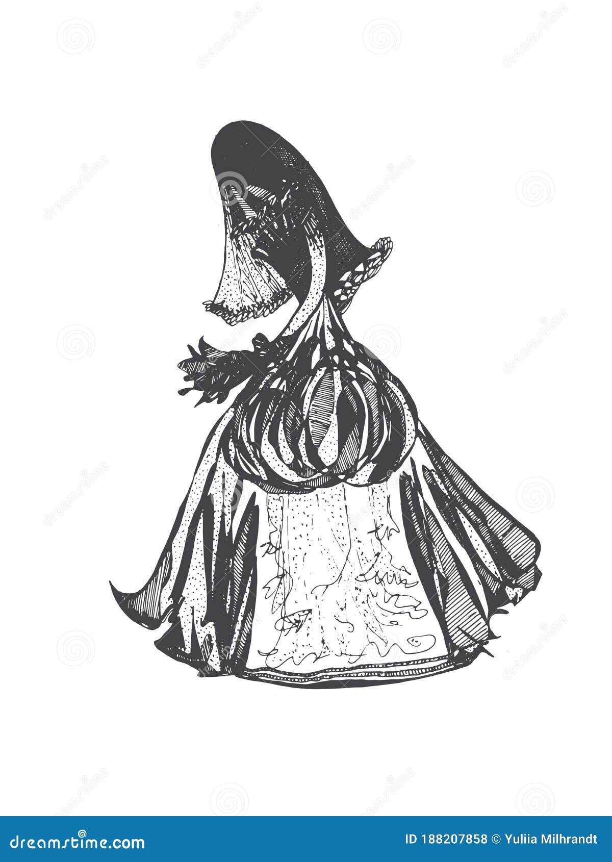 Sad Bride Hand Drawn Graphic Illustration. Stock Illustration ...