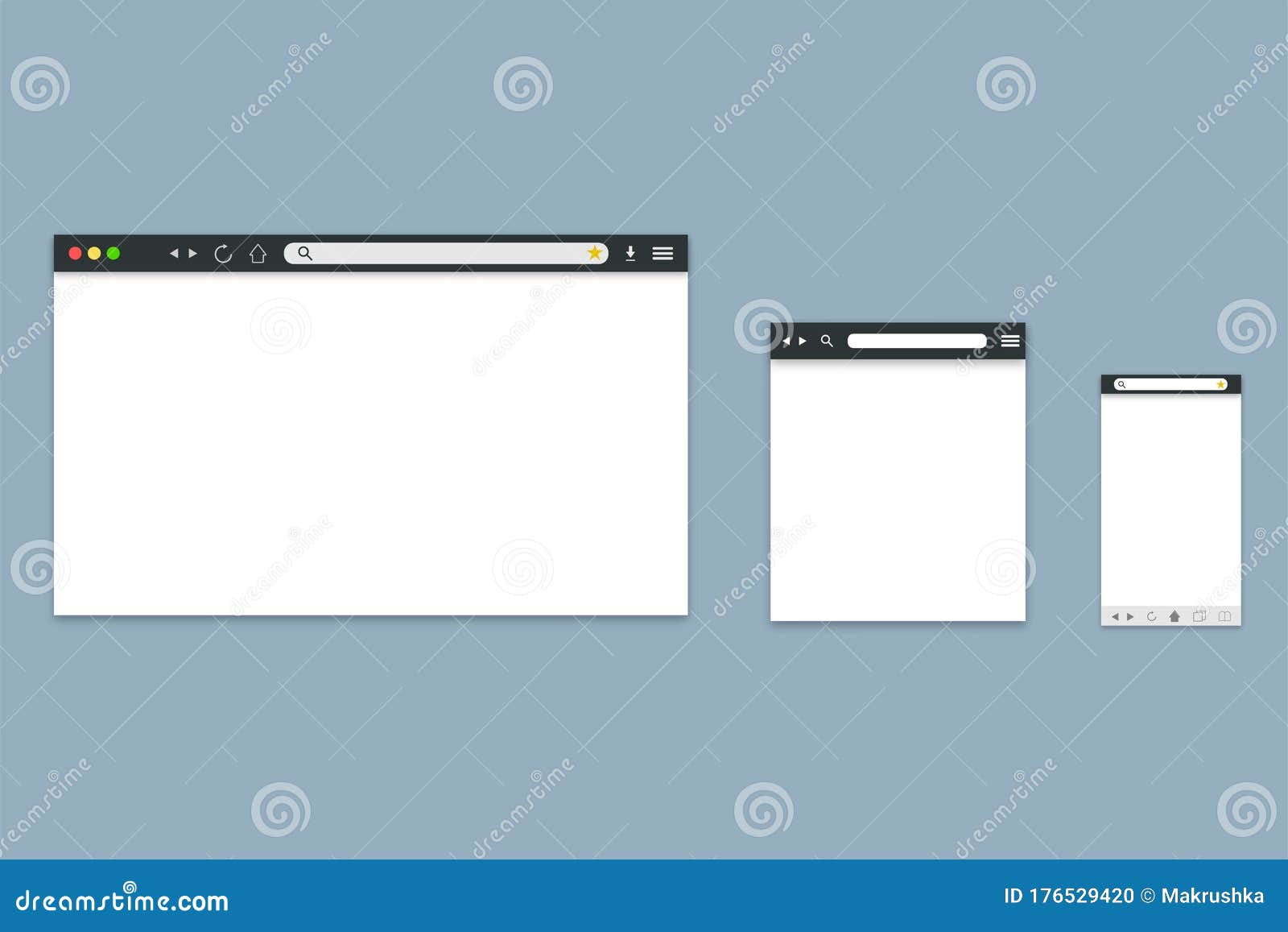 Web Browser with Blank Page As Template for Desktop, Tablet and ...