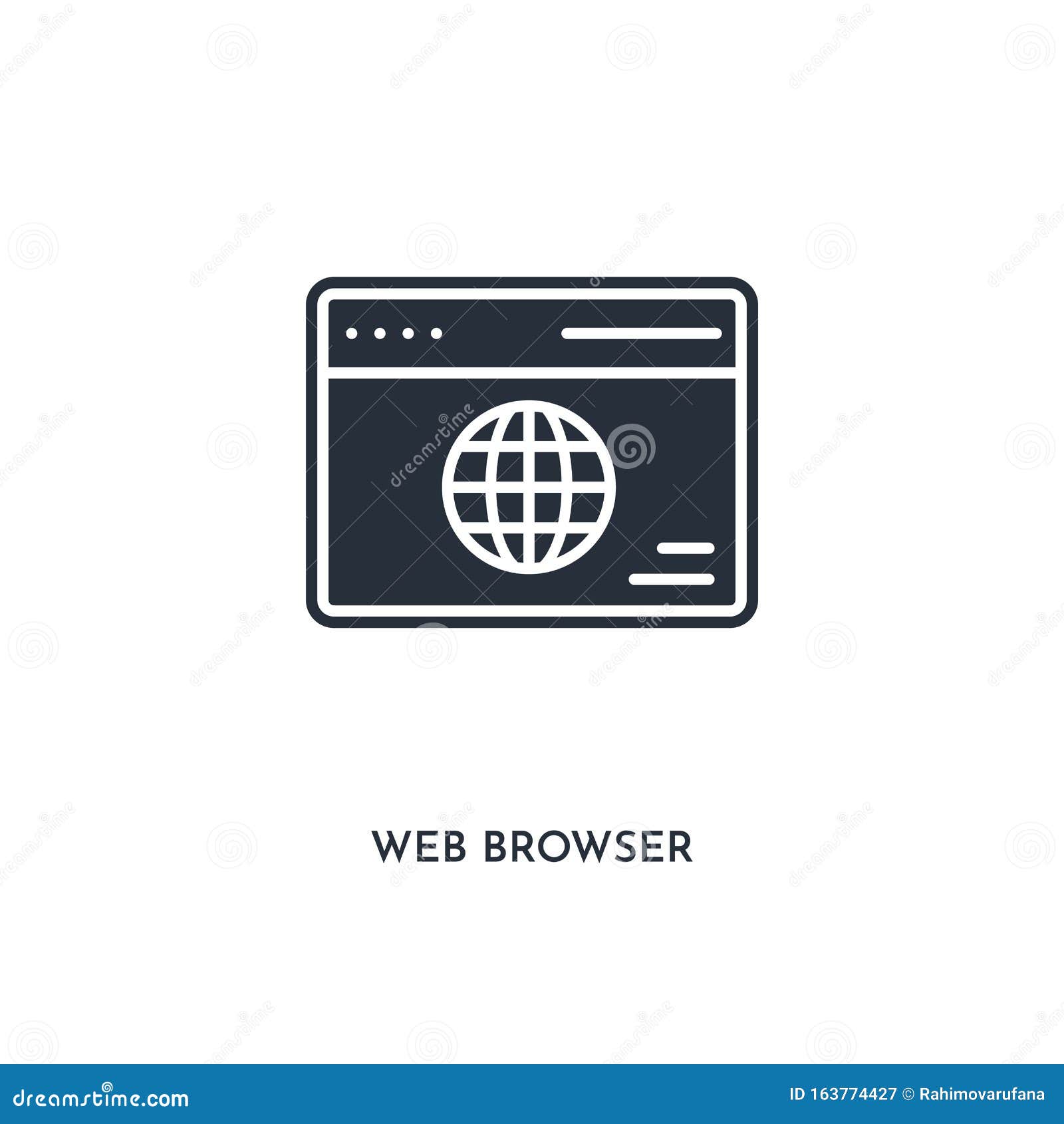 Web Browser Icon. Simple Element Illustration. Isolated Trendy Filled ...