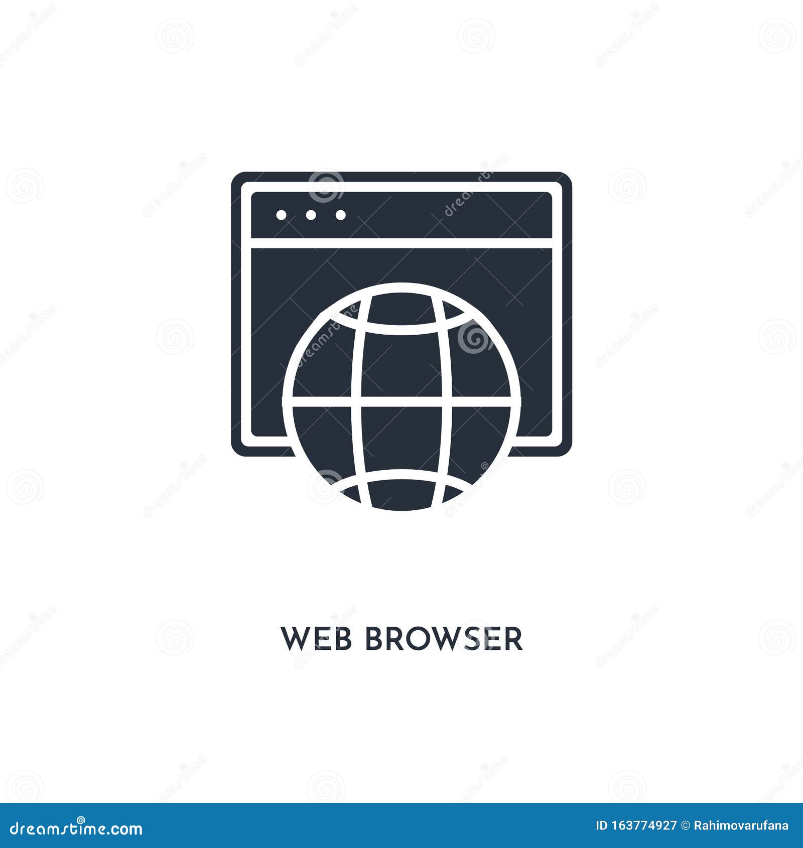 Web Browser Icon. Simple Element Illustration. Isolated Trendy Filled ...