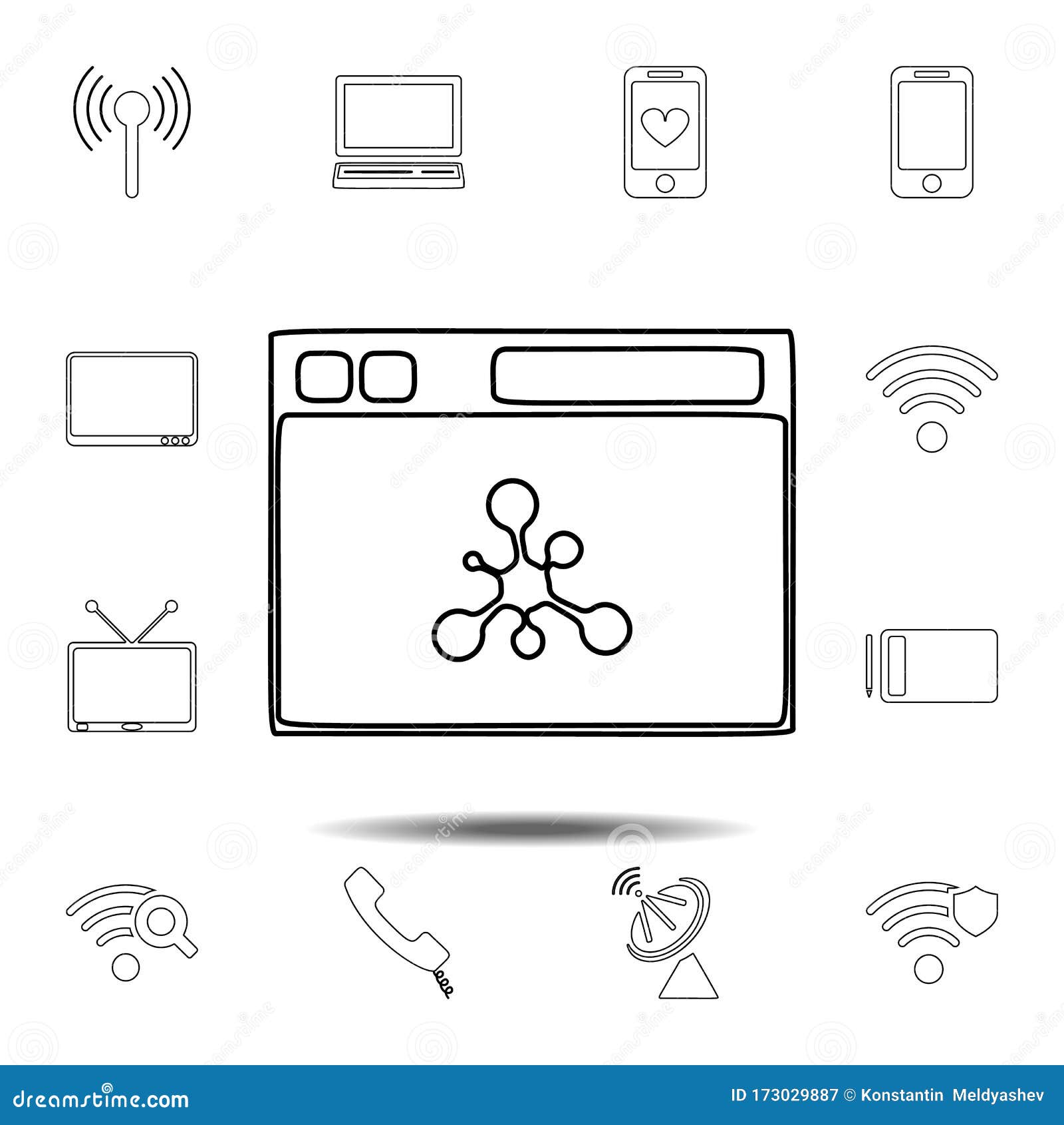 Web Browser Icon Simple Thin Line Outline Vector Element Of Technology Icons Set For Ui And Ux