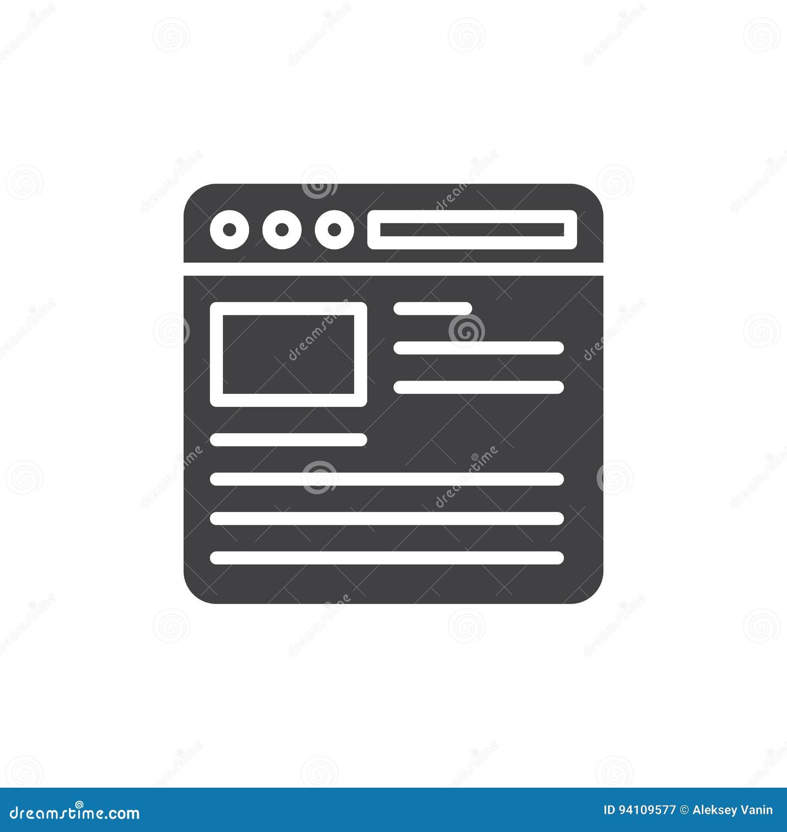 Web Browser Icon Vector, Filled Flat Sign, Solid Pictogram Isolated on ...