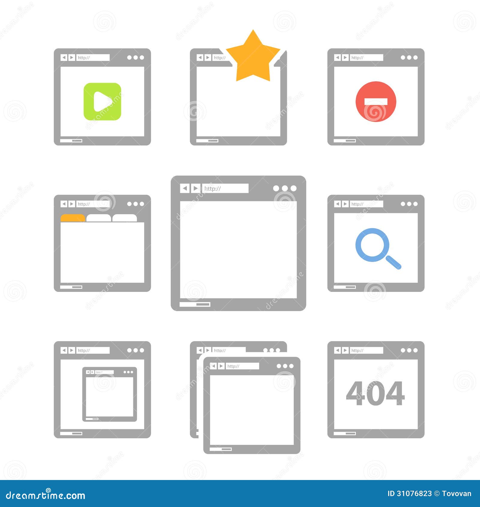 Web browser icons stock vector. Illustration of bookmark - 31076823