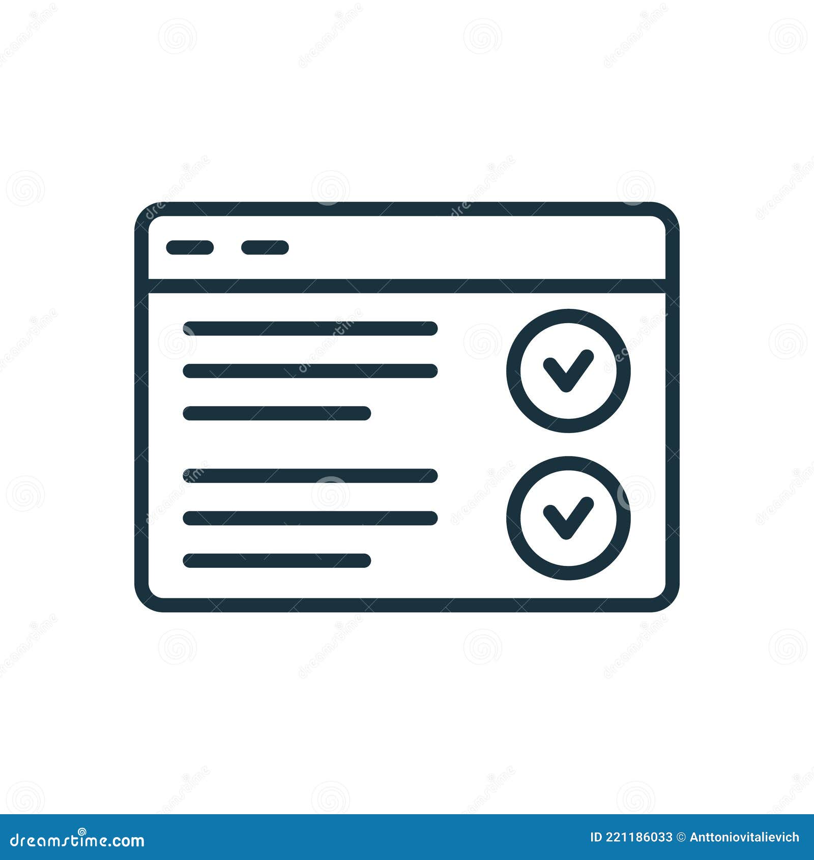 Questionnaire Checklist Form With Text And Green Answer Marks. Vector ...