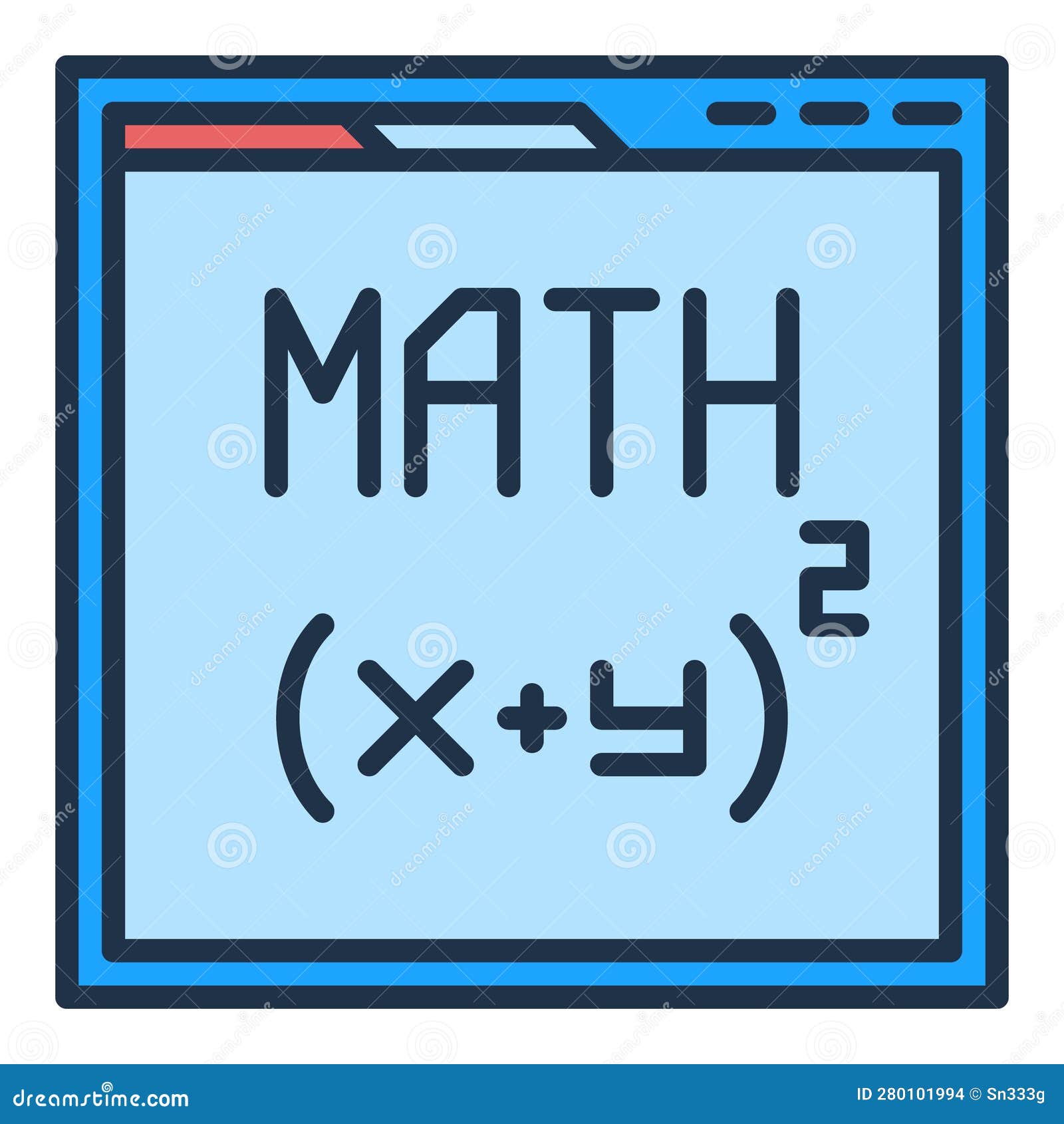 Web Browser with Math Site Vector Mathematics Education Colored Icon ...