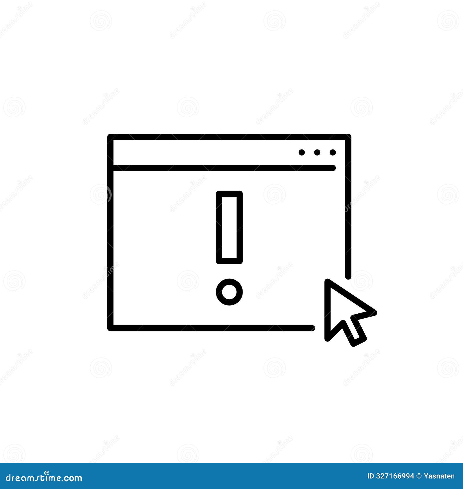 Web Browser Page with Exclamation Mark and Mouse Pointer. Important ...