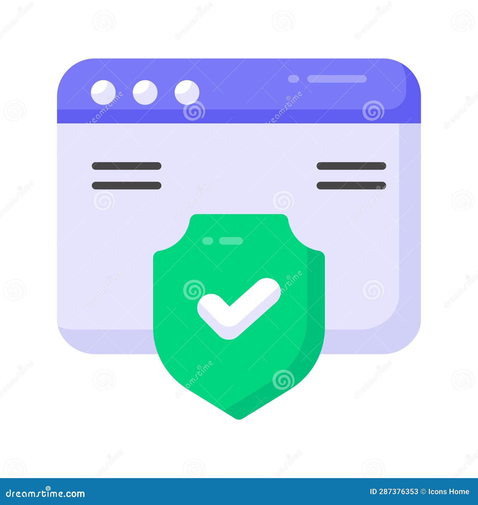 Web Browser Protection, Secure Website Vector Design, Secure Shield with Webpage Stock Vector ...