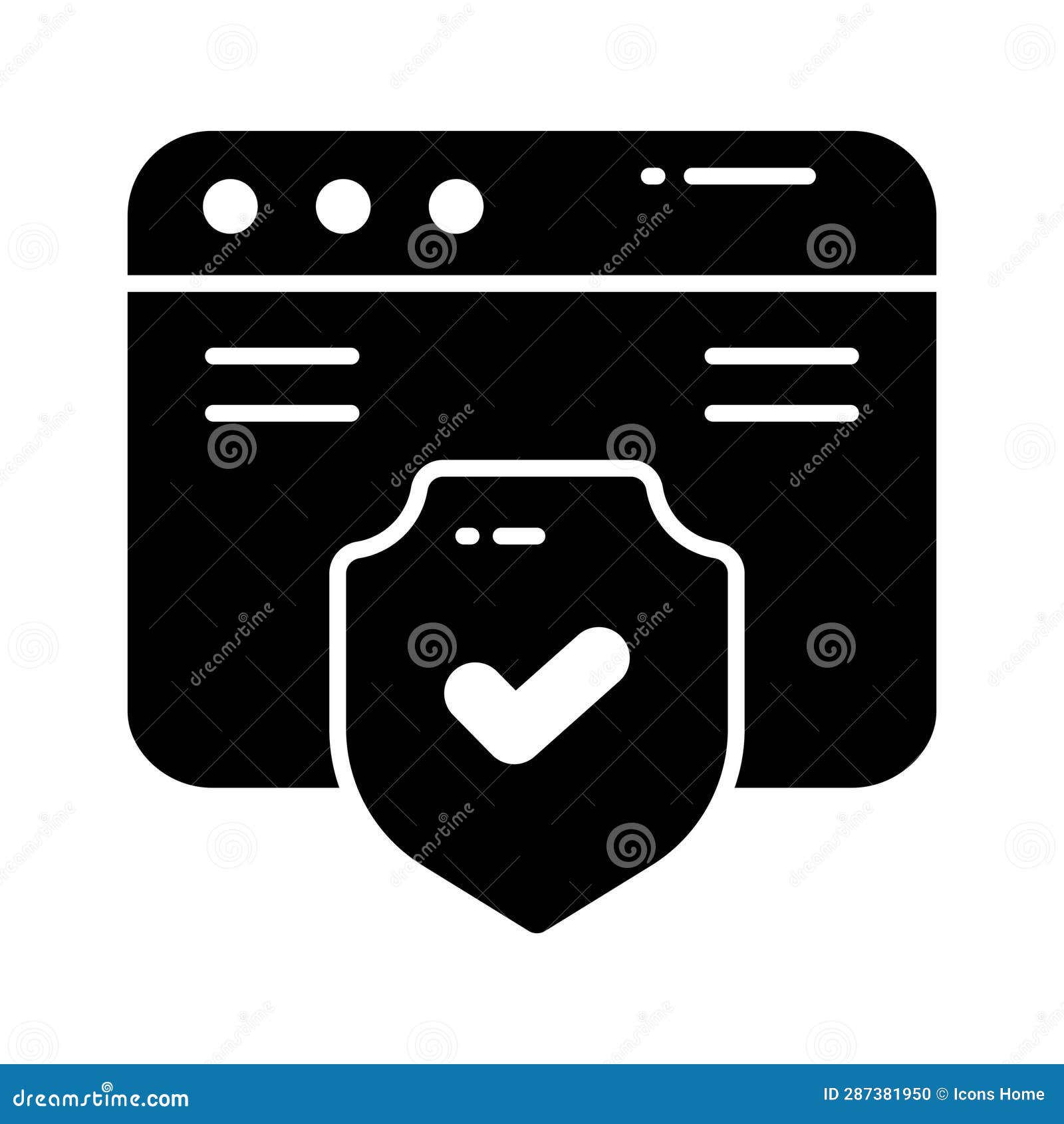 Web Browser Protection, Secure Website Vector Design, Secure Shield with Webpage Stock Vector ...
