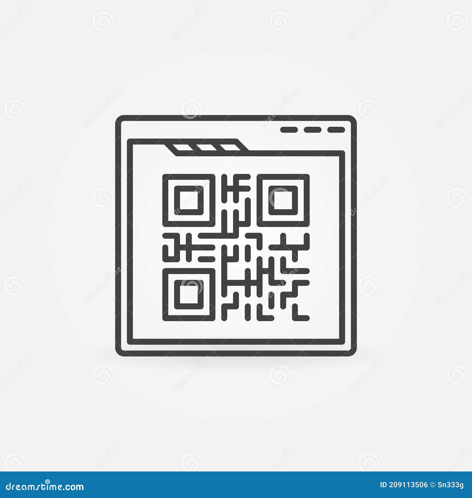 Web Browser with QR Code Vector Concept Line Icon Stock Vector ...