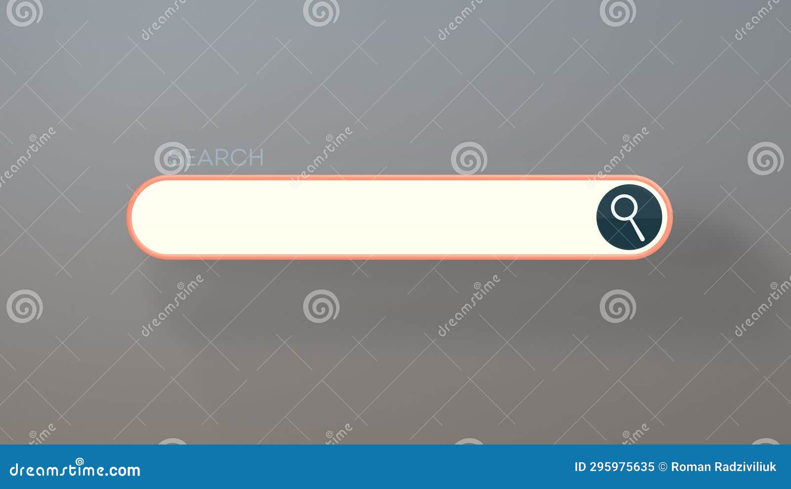 Web Browser Search Bar. Orange Edging of the Search Bar on Soft Grey ...