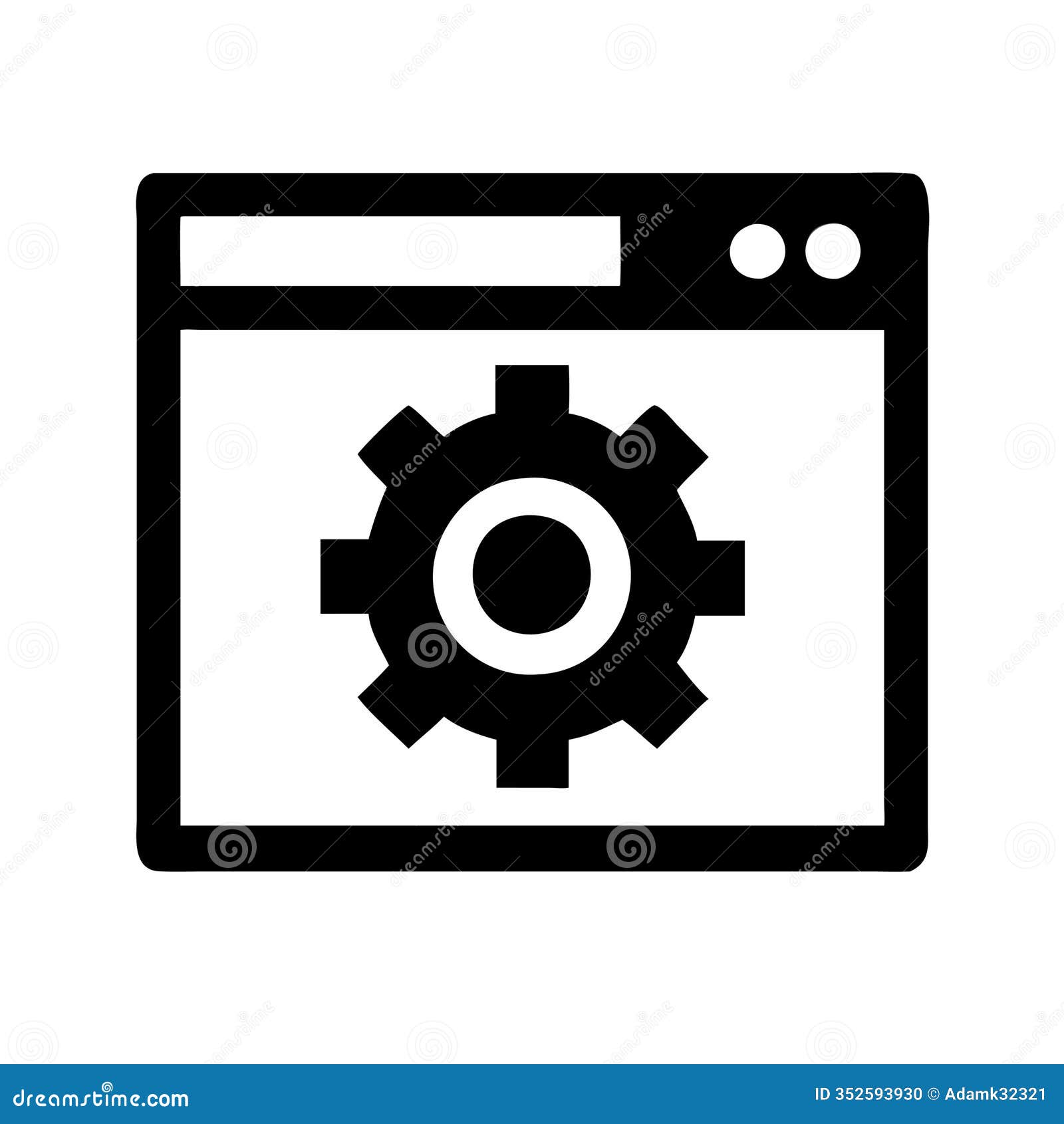 Web Browser Settings Gear Vector for User Interface Design Stock ...