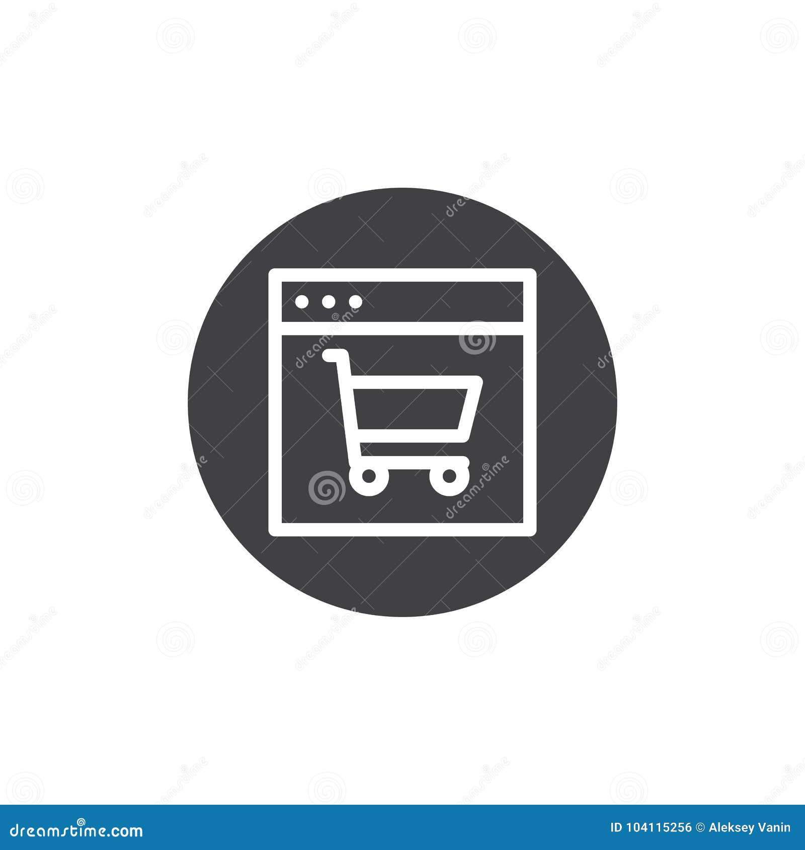 Web Browser with Shopping Cart Icon Vector Stock Vector - Illustration ...
