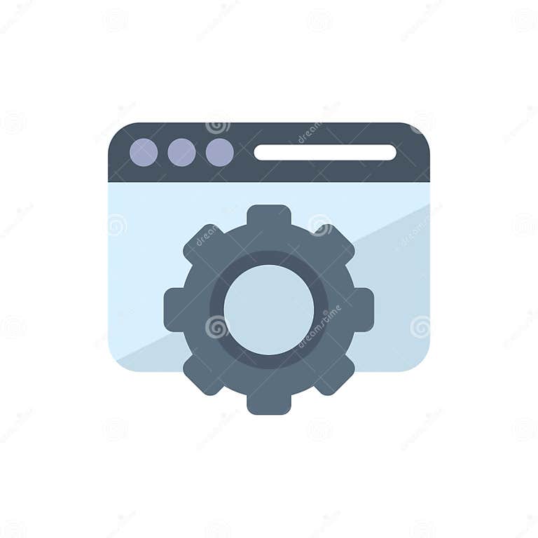Web Browser Showing a Gear Wheel Representing Settings Stock Vector - Illustration of panel ...