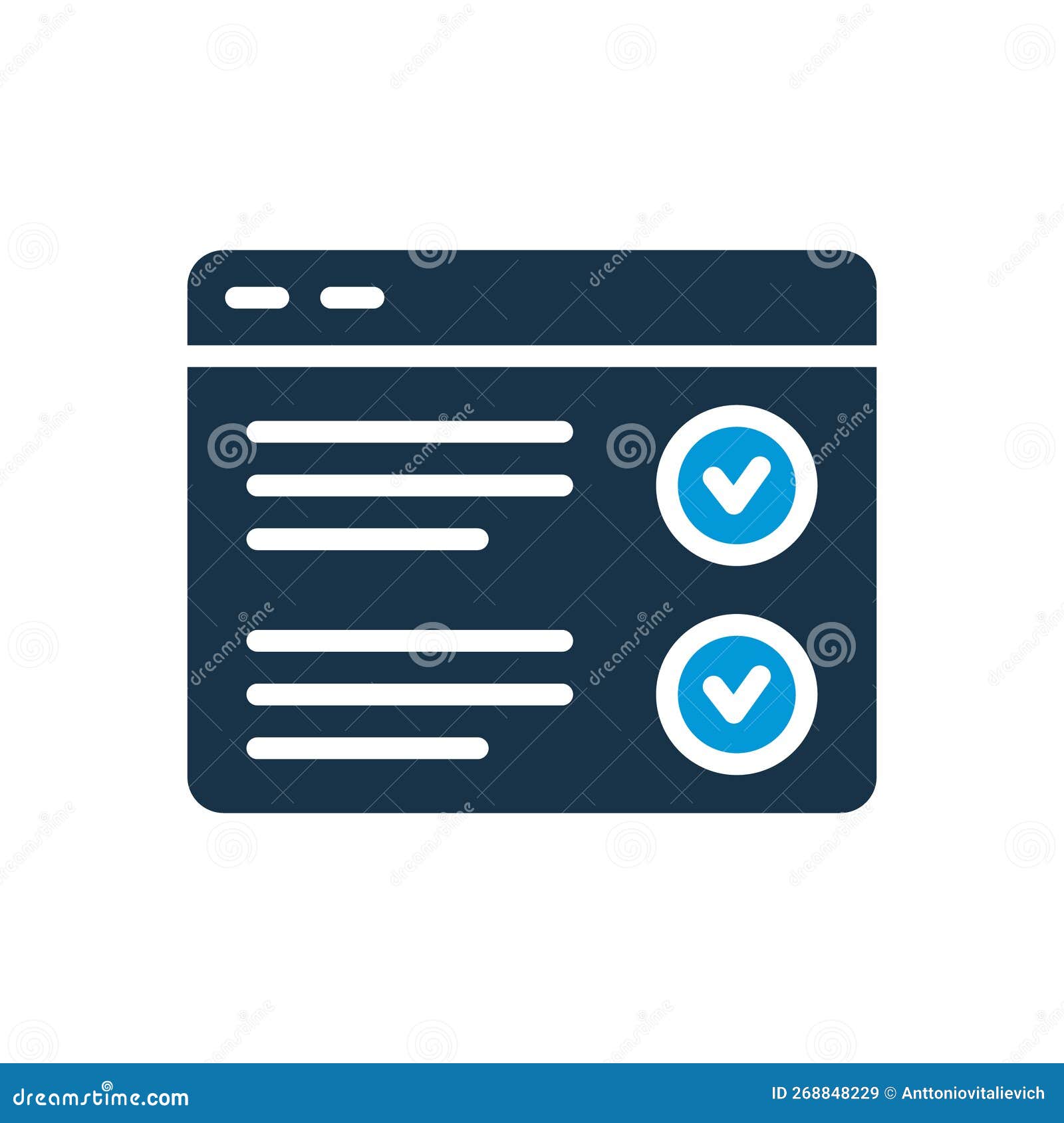 Web Browser Silhouette Icon. Online Exam, Taking Test, Questionnaire or ...