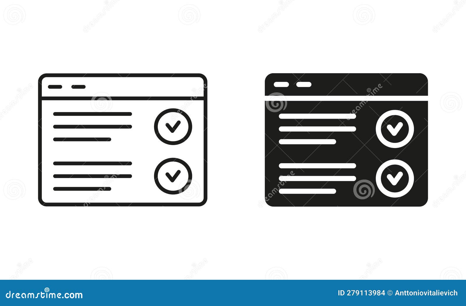 Questionnaires Black Icon, Vector Sign On Isolated Background ...