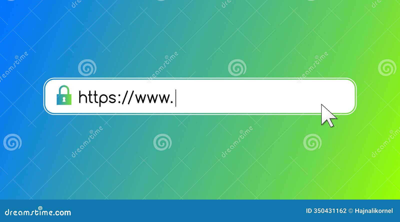 Web Browser Tab and Address Bar with Lock As Encryption Symbol, Cursor ...