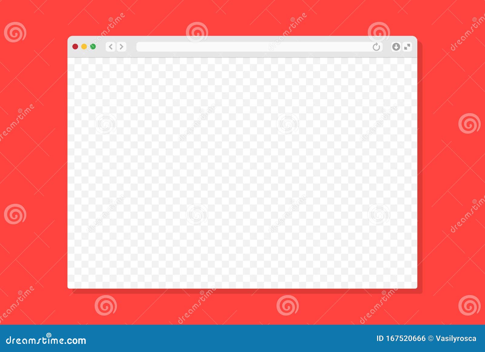 Web Browser Window. Computer Or Internet Frame Template Design Of Flat Page Mockup. Blank Screen ...